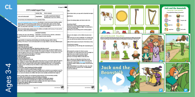 EYFS Jack and the Beanstalk What's Missing Input Plan Pack