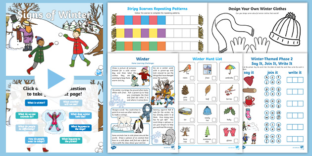 EYFS Winter-Themed Reception Remote Home Learning Pack