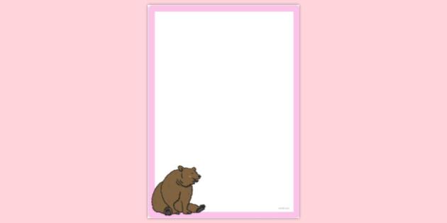 Brown Bear Page Border PDF | Page Borders | Twinkl