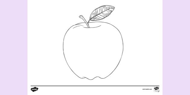 Printable Apple Colouring Page (teacher made)