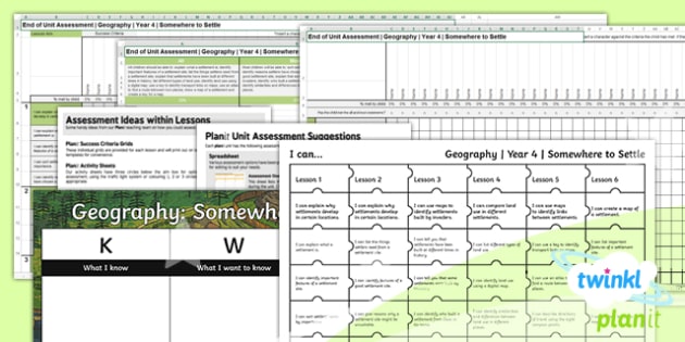 Geography: Somewhere to Settle Year 4 Unit Assessment Pack