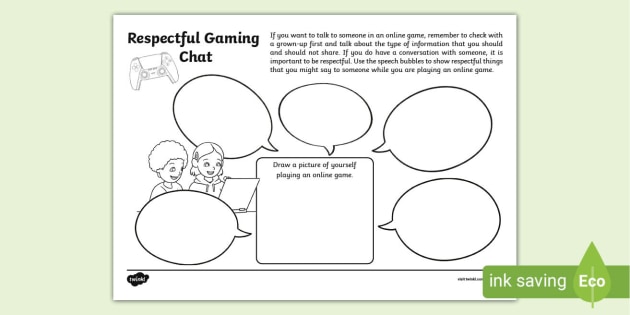 KS1 Respectful Gaming Chat Activity (Teacher-Made)