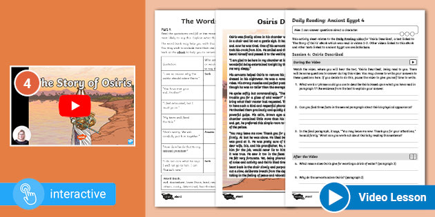 Interactive PDF and Video Reading Comprehension: Ancient Egypt Activity ...