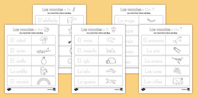 Spanish Vowels Center Activities Las Vocales Actividades
