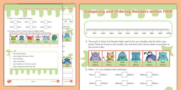 Comparing And Ordering Whole Numbers Worksheets 5th Grade Comparing
