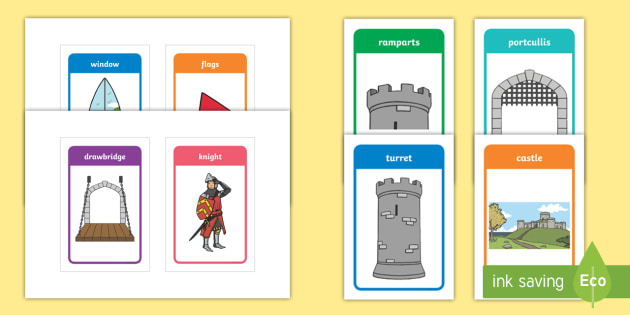 Castles and Knights IKEA Tolsby Cards - Castles and Knights Word Mat