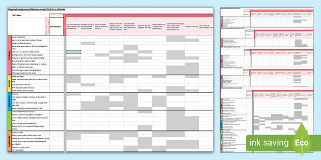 EYLF Observation Tracker Developmental Milestones Assessment Spreadsheet