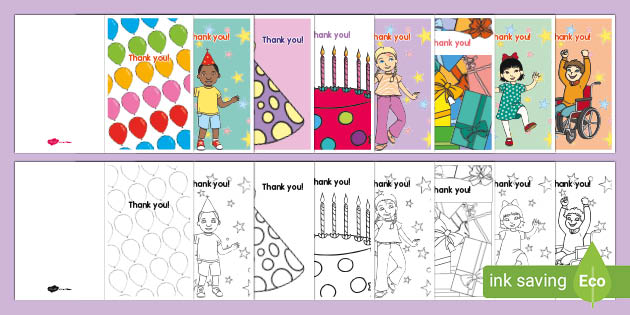 Birthday Thank You Cards (teacher made)