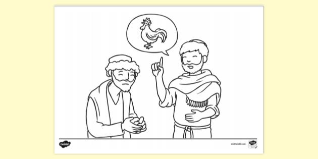 FREE! - Jesus Predicts Peter's Betrayal Colouring | Colouring Sheets