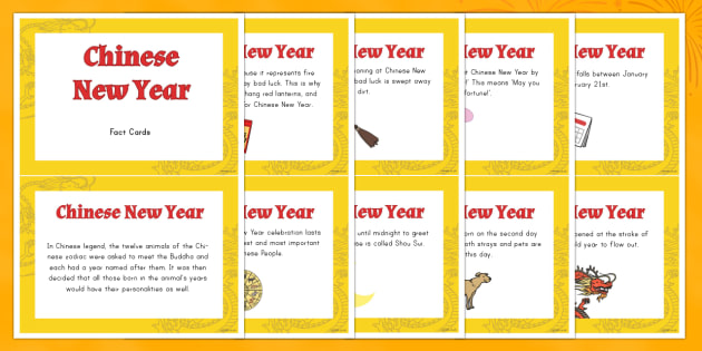 Chinese New Year Fact Cards - Chinese New Year, fact cards, Chinese