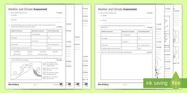 Weather and Climate End of Topic Assessment