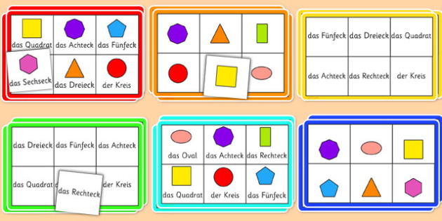 2D Shape Bingo German (teacher made)