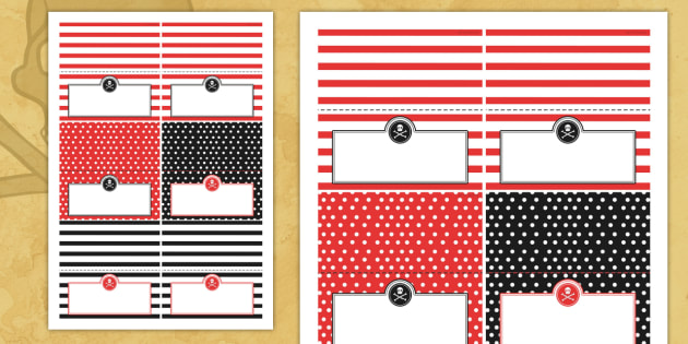 Pirate Themed Birthday Party Place Names (teacher made)