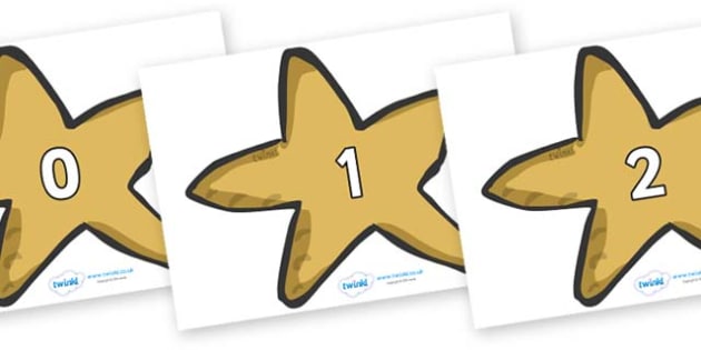 FREE! - Numbers 0-50 on Starfish - 0-50, foundation stage numeracy, Number