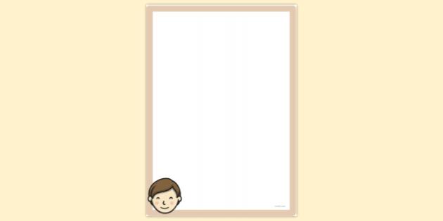 FREE! - Simple Blank Child Happy Face Page Border| Twinkl