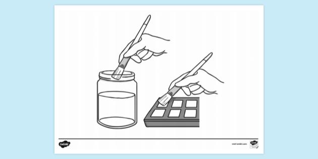 Dip in Water and Paint Colouring | Colouring Sheets