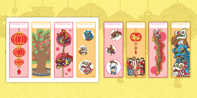 Dragons in the City: Editable Chinese New Year Bookmarks