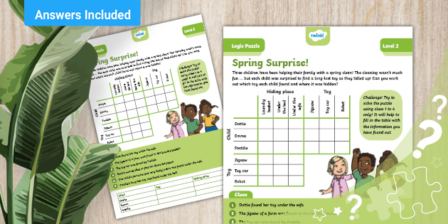 Spring Surprise Logic Puzzle - Level 2 - Kids Puzzles