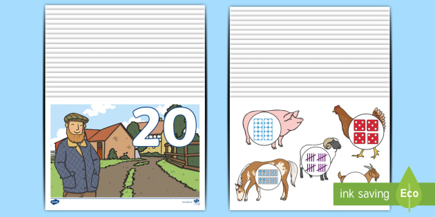 Farm Animals Number Sorting Activity | Numbers to 20