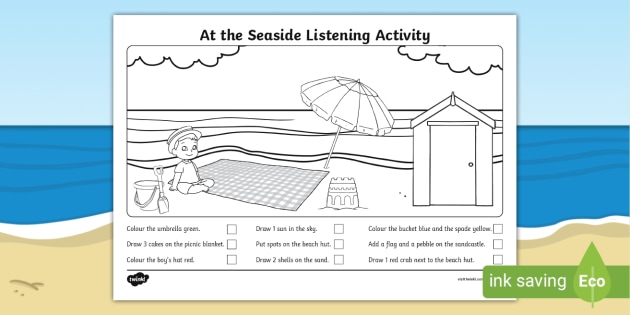 Following Instructions Listening Activity: At the Seaside