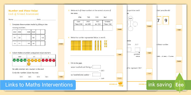 👉 Y3 Number and Place Value End-of-Strand Assessment