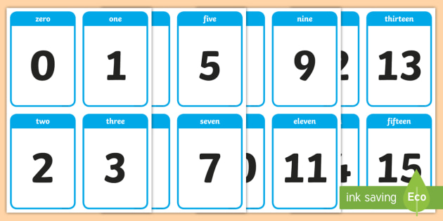 Number & Word Digit Cards 0-30 - ESL Number Resources