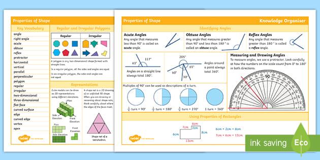 Year 5 Properties of Shape Maths Knowledge Organiser