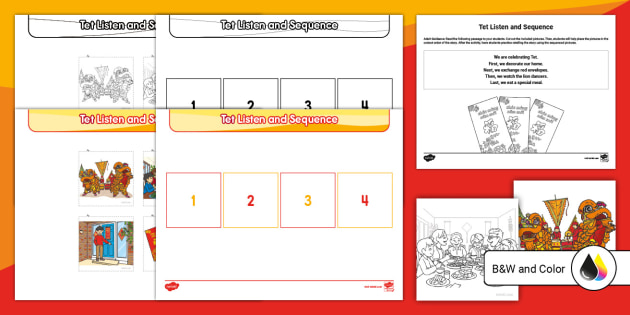 Tet Listen and Sequence Activity | Listening Skills | Twinkl