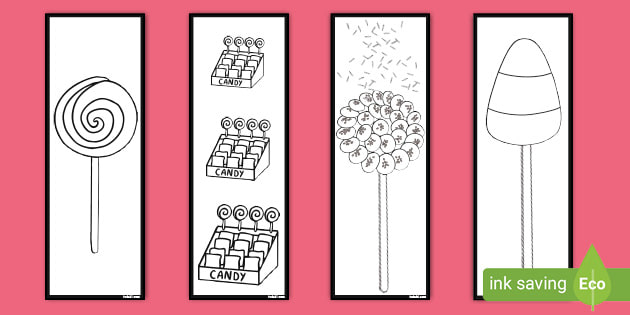 Lollipop Bookmarks To Colour Activity