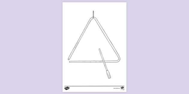 FREE! - Triangle Musical Instrument Colouring | Colouring Sheets