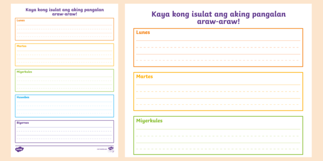 Pagsulat ng Pangalan Araw-Araw - Preschool - Twinkl