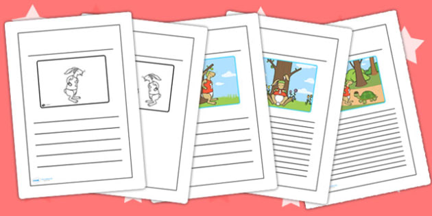 The Tortoise and The Hare Story Writing Frames - writing template