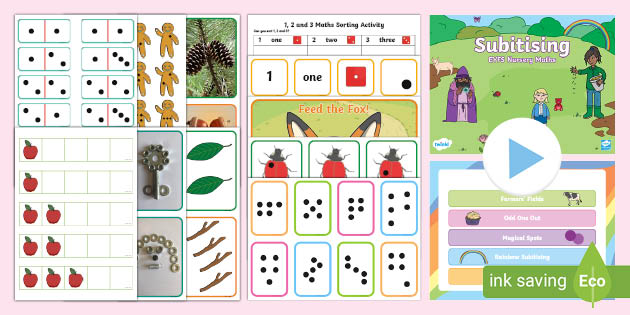 👉 Kindergarten Nursery Maths Activity Pack: Subitising