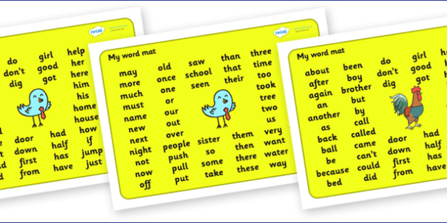 My Word Mat KS1 For Visually Impaired - word, map, word map