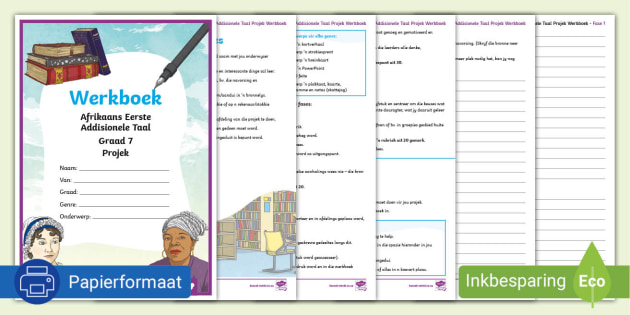 Graad 7 Afrikaans EAT Projek Werkboek (teacher made)