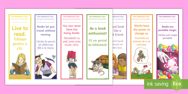 World Book Day Editable Bookmarks - English/Romanian