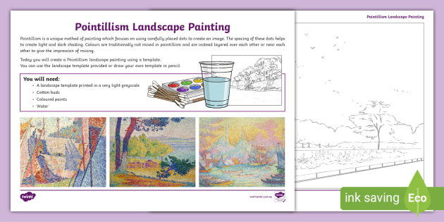 Pointillism Landscape Painting (teacher made)