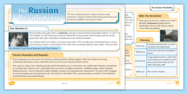 Russian Revolution Timeline