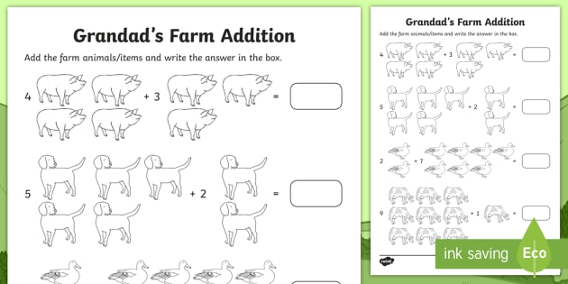 Grandad's Farm Addition Worksheet / Worksheet (teacher made)