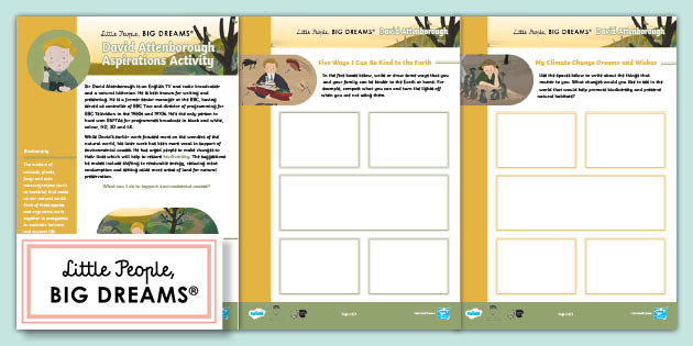 FREE! - Little People, Big Dreams: David Attenborough Aspirations Activity