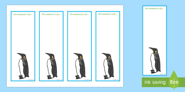 Penguin Editable Bookmarks (teacher made)