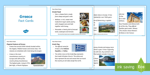 Facts About Greece Cards (teacher made)