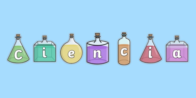 Ciencia Science on Science Bottles Display Cut Outs Spanish