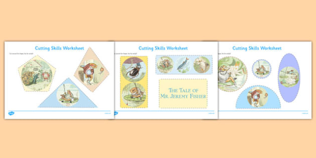 Beatrix Potter - The Tale of Mr Jeremy Fisher Cutting Skills Worksheet