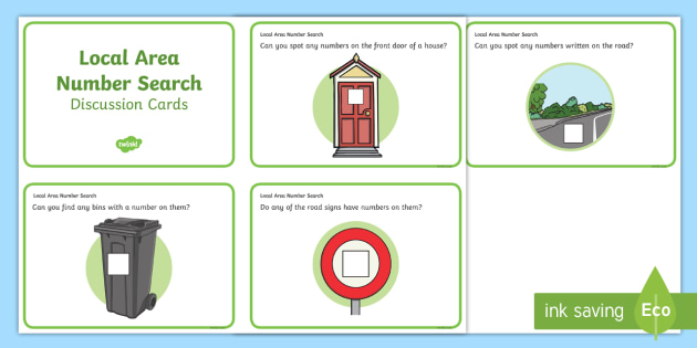 Local Area Number Search Discussion Cards (teacher made)