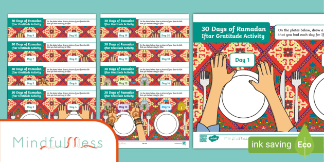 FREE! - 30 Days of Ramadan: Iftar Gratitude Activity