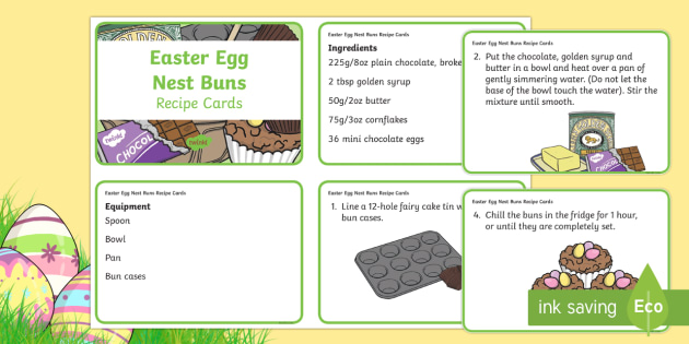 Easter Crispy Cakes Recipe Cards (teacher made)