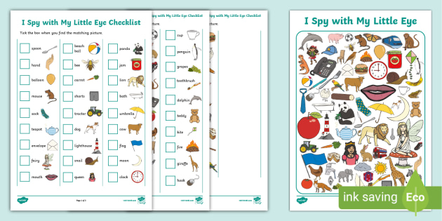 I Spy with My Little Eye Activity (teacher made)