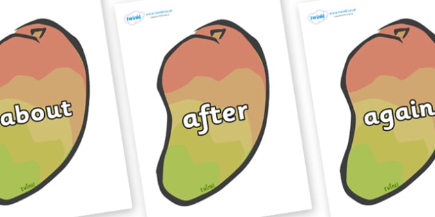 FREE! - KS1 Keywords on Mangoes (teacher made)