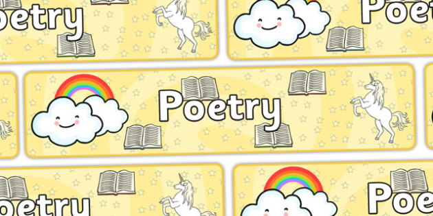 Poetry Display Banner - Display banner, poetry, poem, literacy